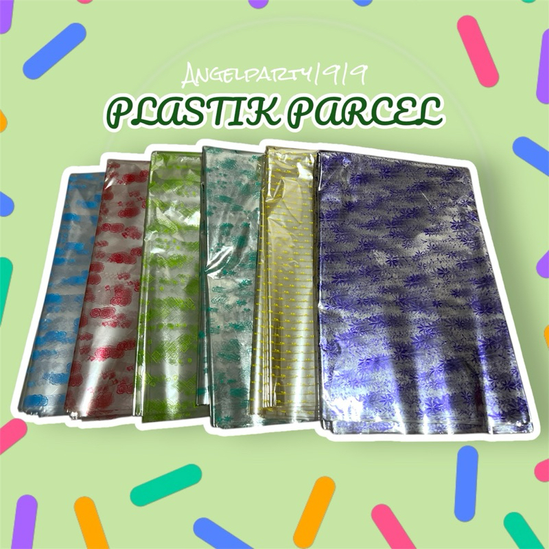 Patterned plastic parcel 75x90cm / plastic gift wrap / plastic glass ...