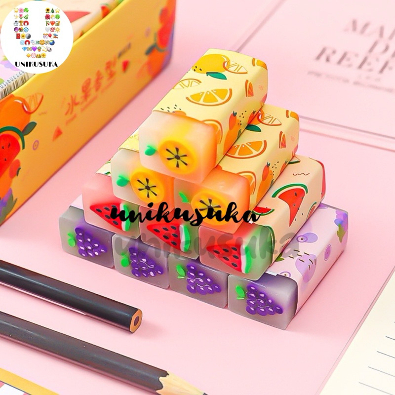 Fruit and Animal Motif Pencil Eraser / Fruits Eraser / Fruits Eraser ...