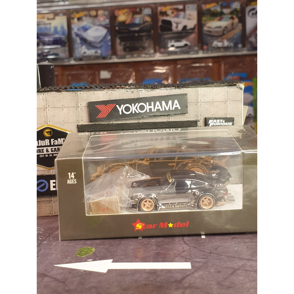 Star Model 1/64 Porsche RWB 930 - Stella Matt Black With Akira Figure ...