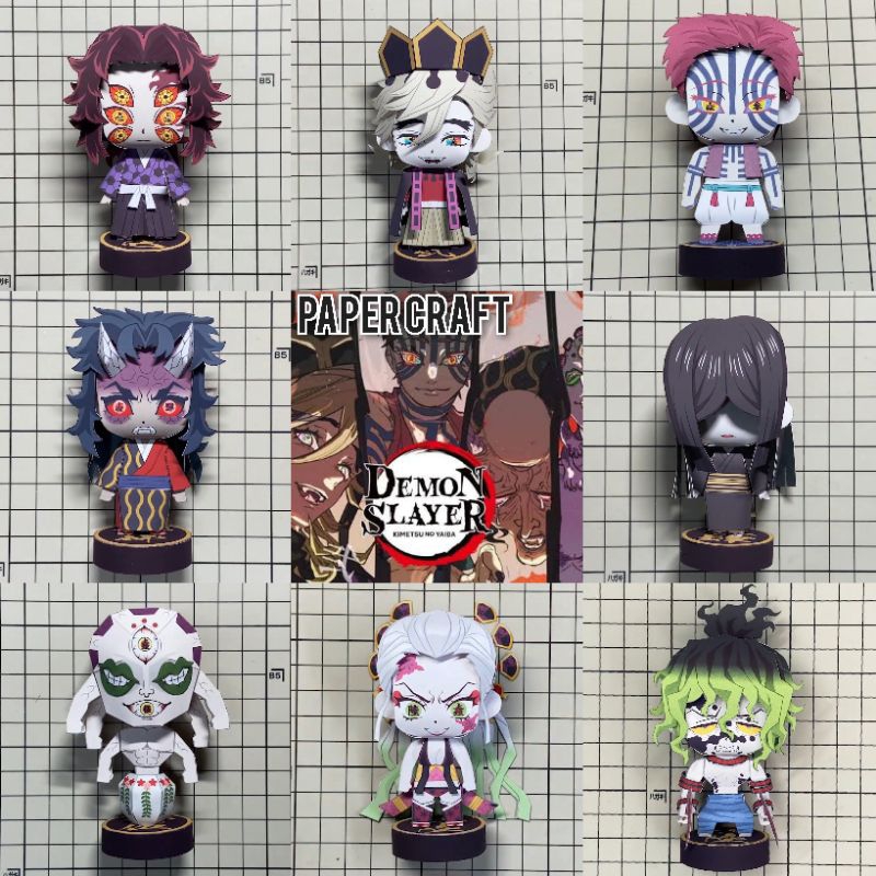 Paper craft anime minifigure demon slayer upper moon kokushibo douma ...
