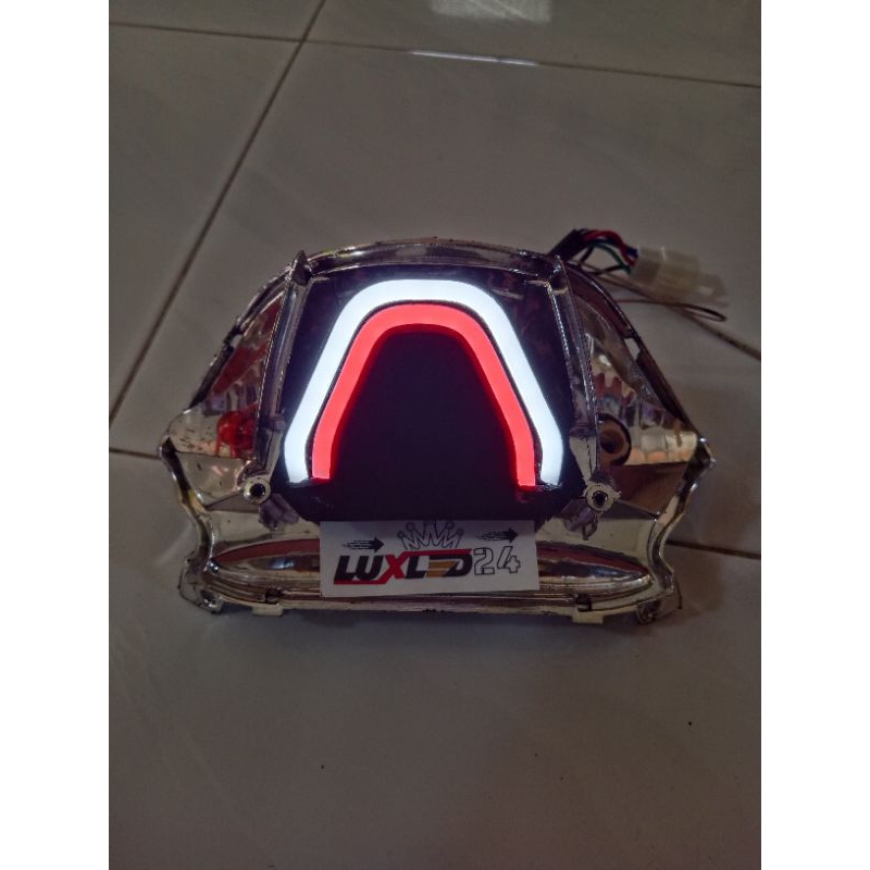 MERAH PUTIH Mio smile/Mii sporty rear light stop lamp white and red ...