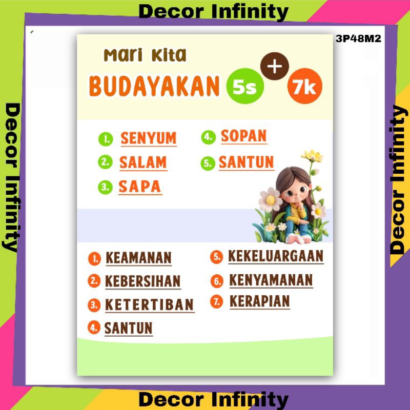 Wall Poster LET'S WE CULTURE 5S+7K student learning educational school ...