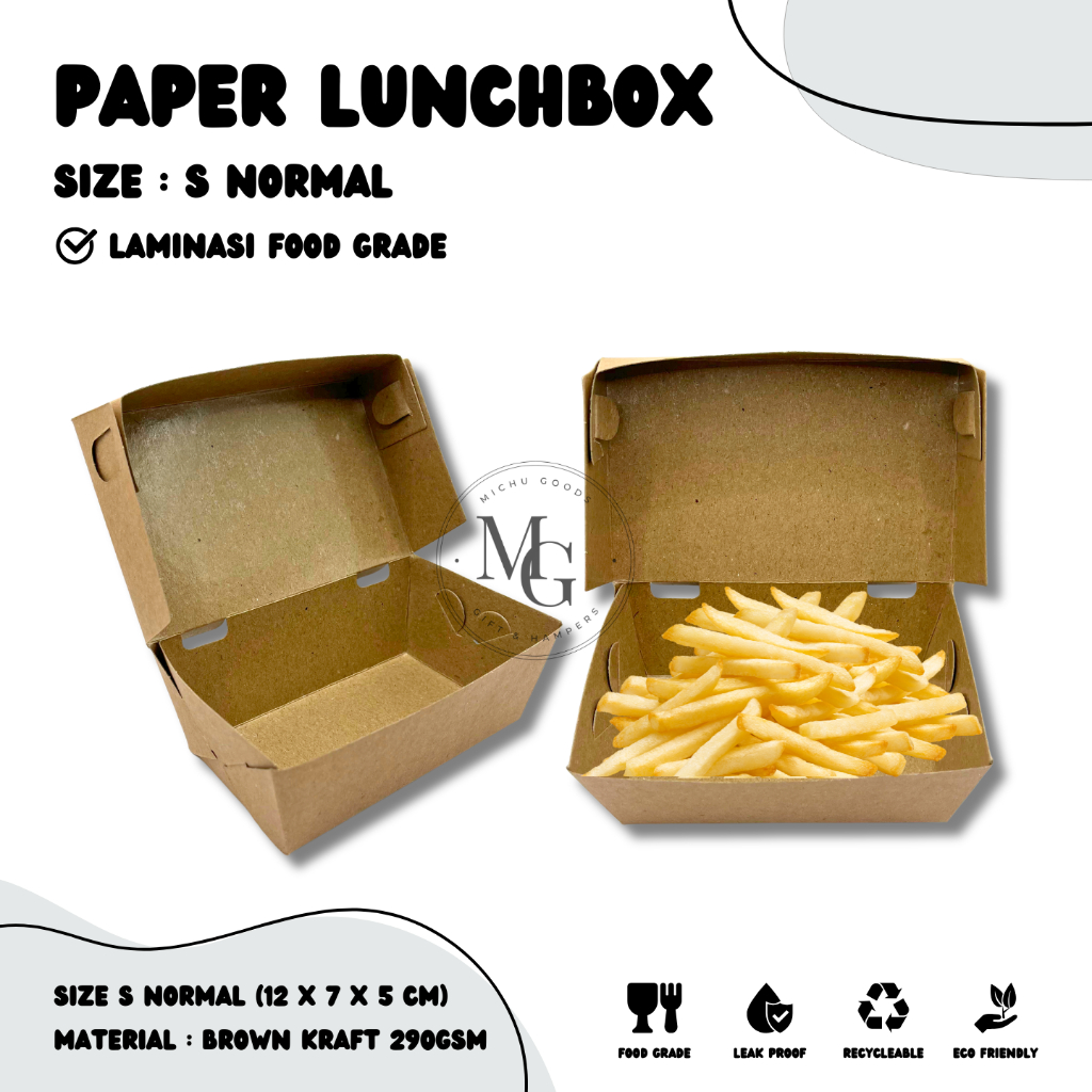 Paper Lunch Box Size S Normal Food Grade / Food Box / Food Box / Lunch ...