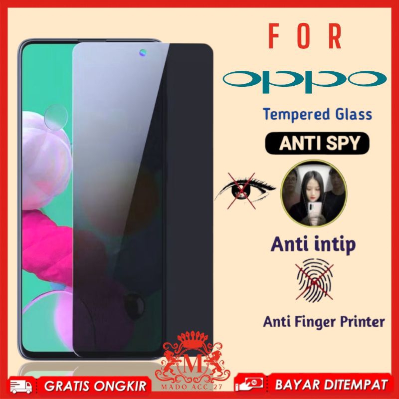 Tempered Glass Anti Spy Oppo A35 2021 A55 4g A55 5g A95 4g A95 5g A76 ...