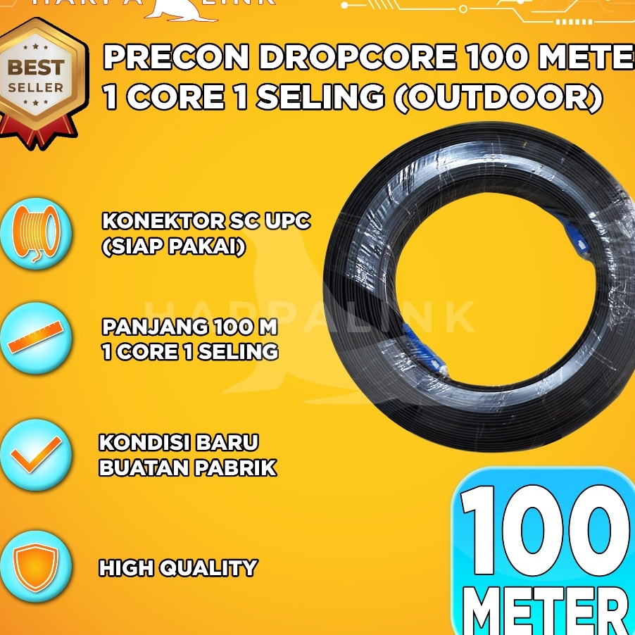HJ6 Precon Dropcore Cable 1M SC UPC 1 Core 1 Seling Outdoor Fiber Optic ...