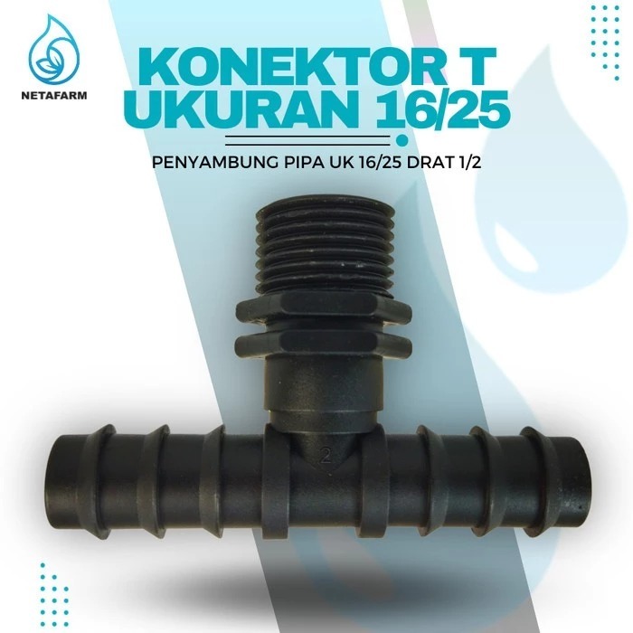 Tee Thread Connector T Thread Connector, 13x16 mm to 1/2" Male Thread ...