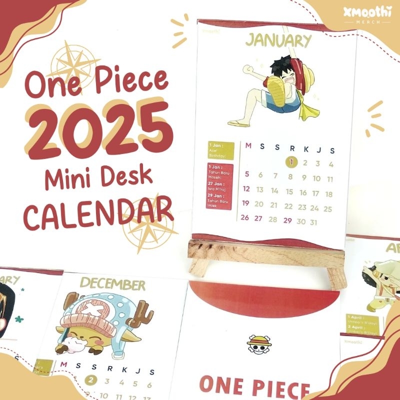 One PIECE 2025 CALENDAR - 2025 ANIME TABLE CALENDAR - MINI DESK ...