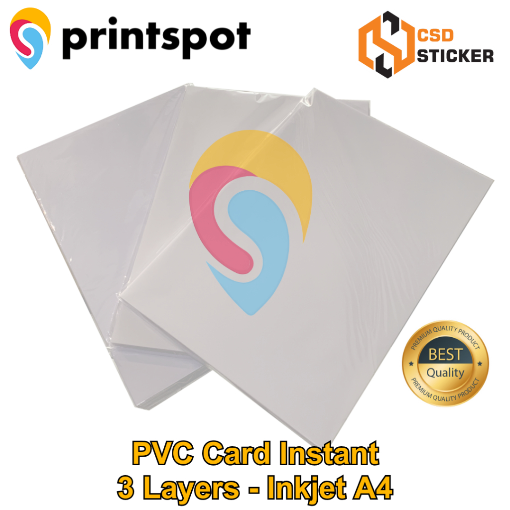 CSD PVC ID CARD PET Instant Printer Inkjet A4 0.76 mm Dye Pigment ...