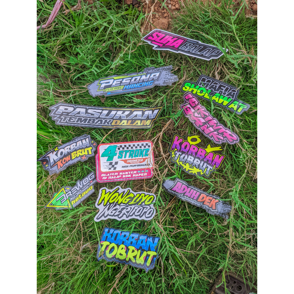 Viral word stickers,/ racing stickers, sholawat mafia stickers,/ audio ...