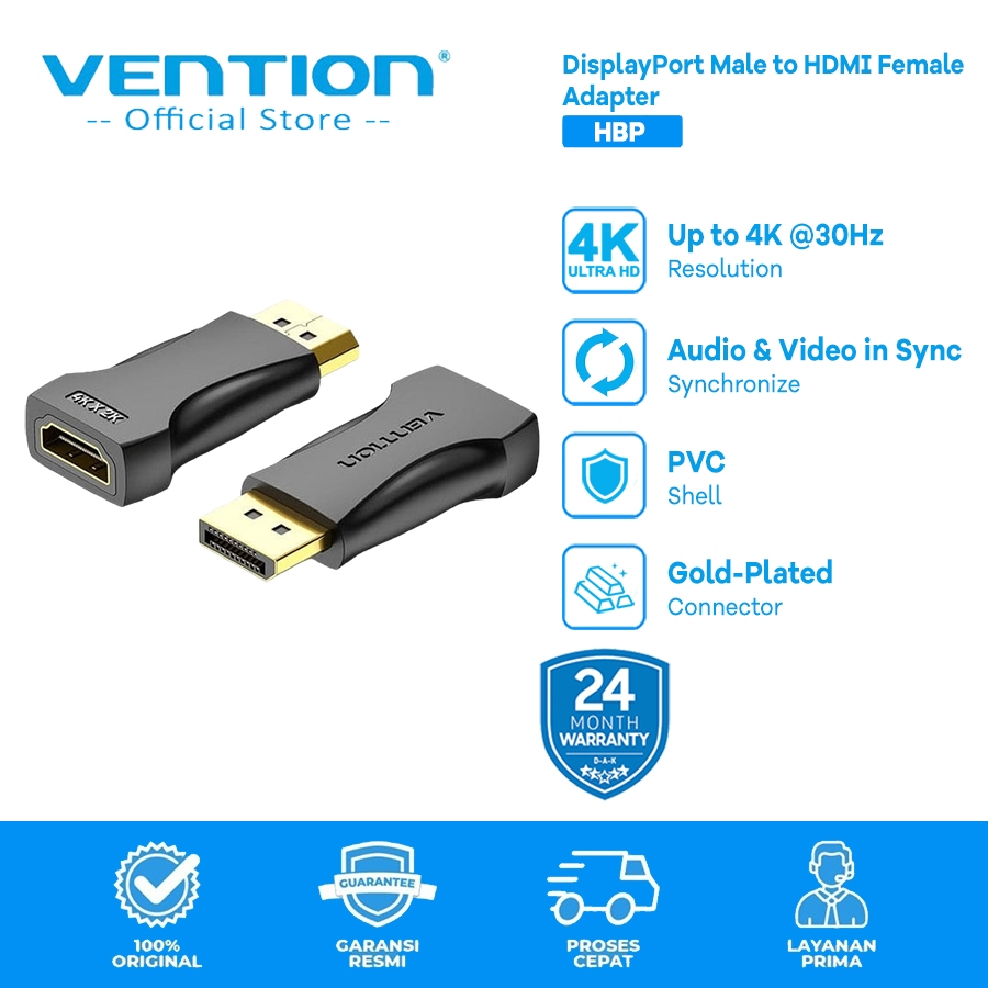 Vention Converter DisplayPort DP Male to HDMI Female HD FHD 4K | Shopee ...