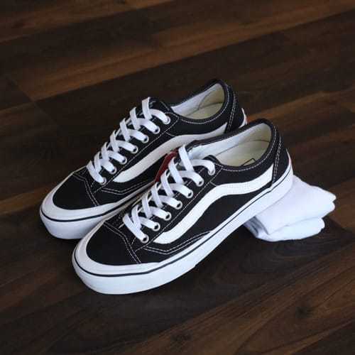 HITAM Vans Decon Basic Low Black Natural Original Men's Women's Shoes ...