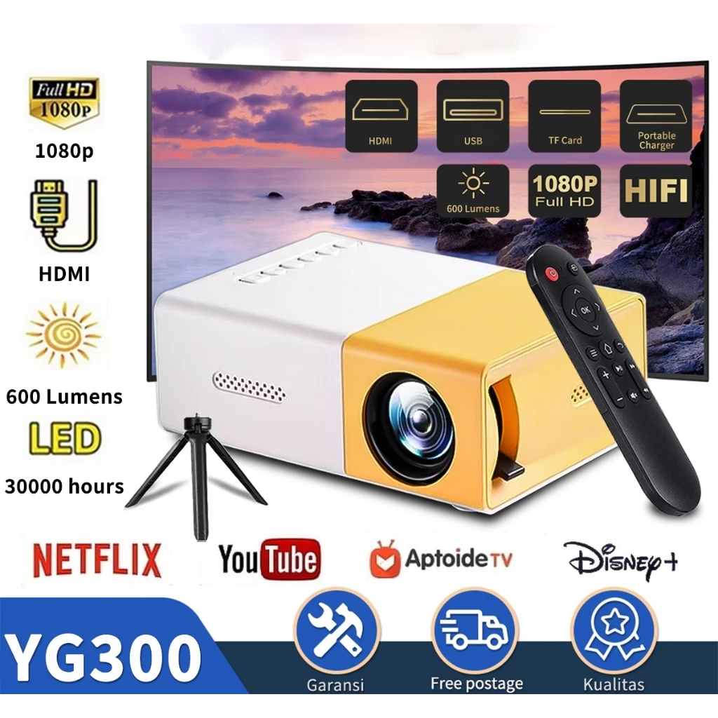HP Mini projector YG300 Portable Led mini mini cellphone projector Home ...
