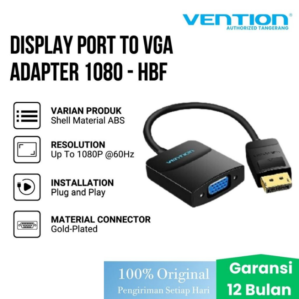 Vention Display Port to VGA Converter DP to VGA Adapter 1080P HD HBF ...