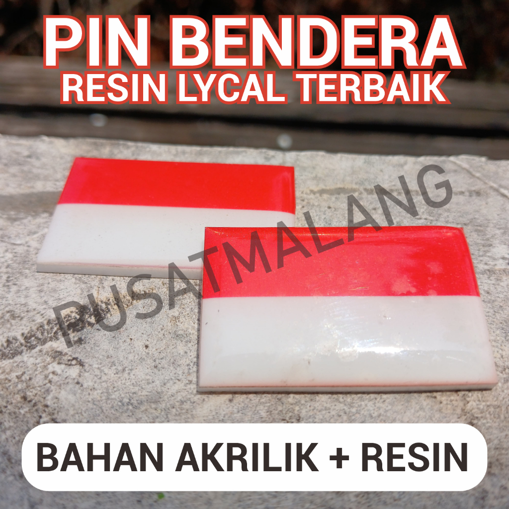Indonesian FLAG RESIN PIN ACRYLIC BROOCH PIN ACCESSORIES/SOUVENIRY ...
