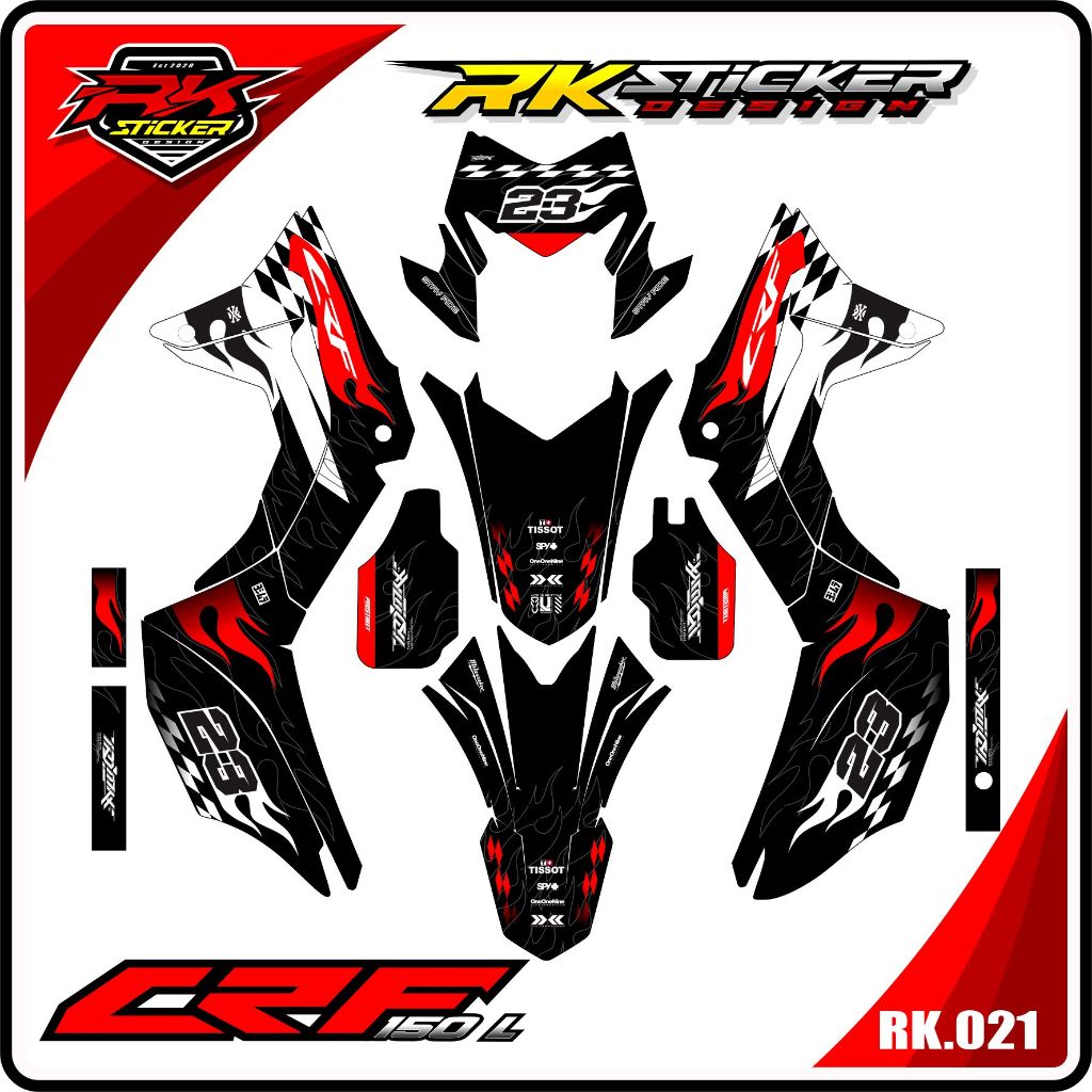 Decal HONDA CRF 150 L FULL BODY - CAN REQUEST NAME AND NUMBER. Rk.021 | Shopee Philippines