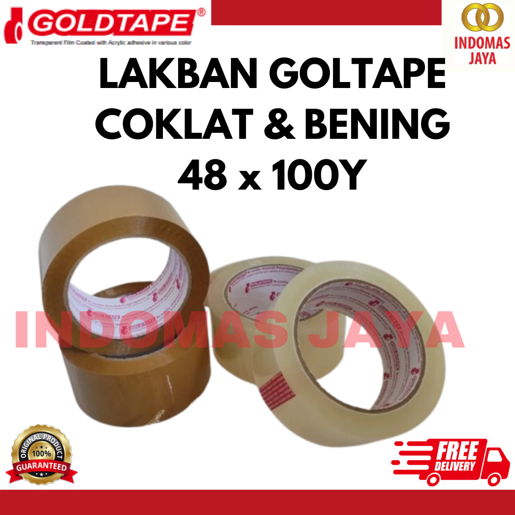 GOAL TAPE TAPE 45 MM 2 INCH X 100 YARDS BROWN & CLEAR (PRICE PER PCS ...