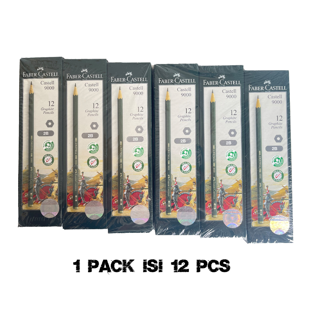 Faber Castell 2B Pencils 12 Graphite Pencils 9000 Contents 12 / 1 Pack ...