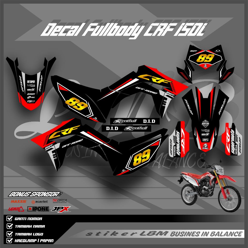 Crf fullbody sticker decal, simple design, you can request a custom ...