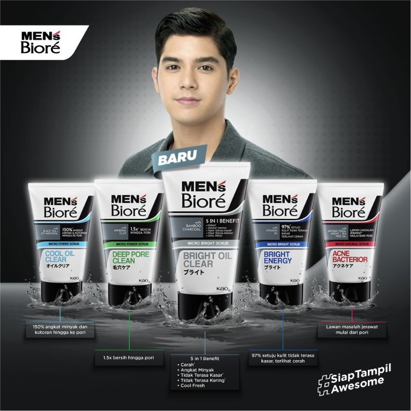 Men's Biore Double Scrub Facial Foam (New Packaging) | Shopee Philippines