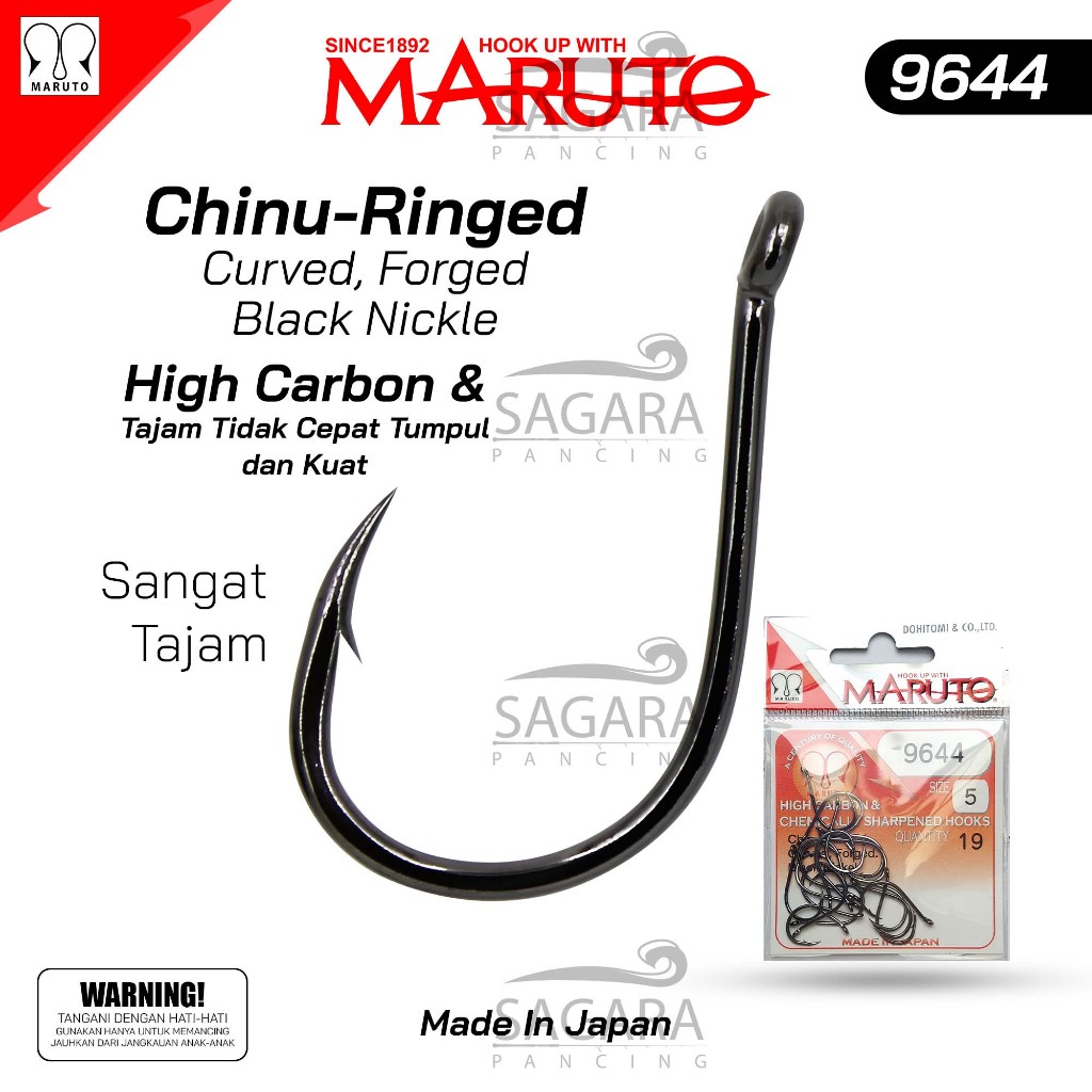 Maruto Chinu Ring Hook 9644 Made In Japan Sharp and Strong Galatama ...