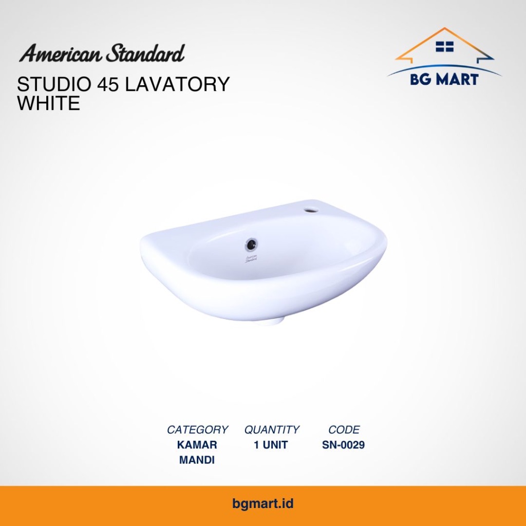 Wastafel AMERICAN STANDARD STUDIO 45 LAVATORY WHITE | Shopee Philippines