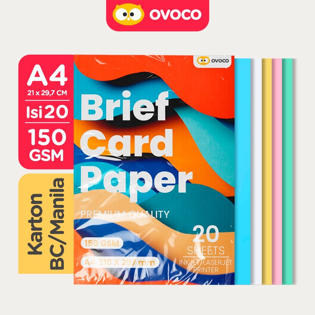 (CONTENTS 10 & 20) BC Manilla 150gsm A4 ovoco cardboard | Shopee ...