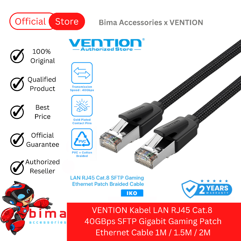 VENTION Venttion Gaming LAN Cable Ethernet Cable Cat.8 Cat 8 40GBps ...