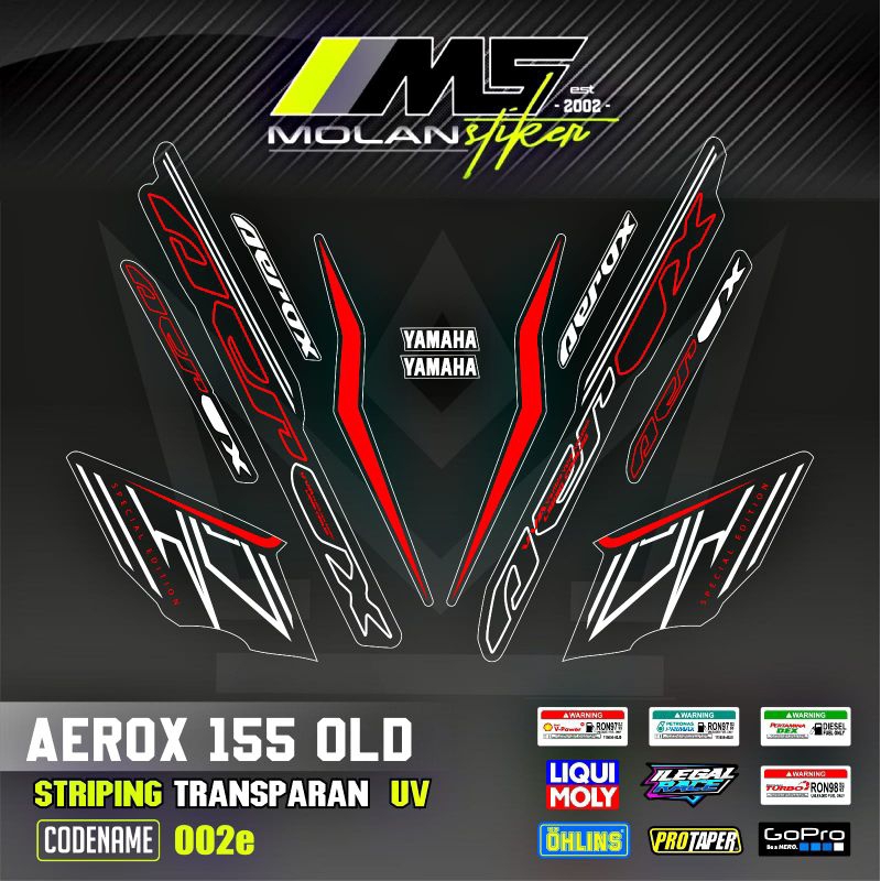 MERAH Decal Sticker Striping Variations Transparent Uv Aerox Old Motif ...