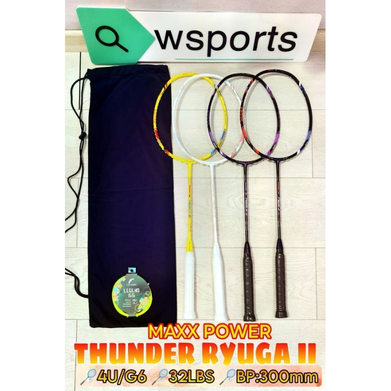 Original Max Power THUNDER RYUGA II 32LBS Badminton Racket | Shopee ...