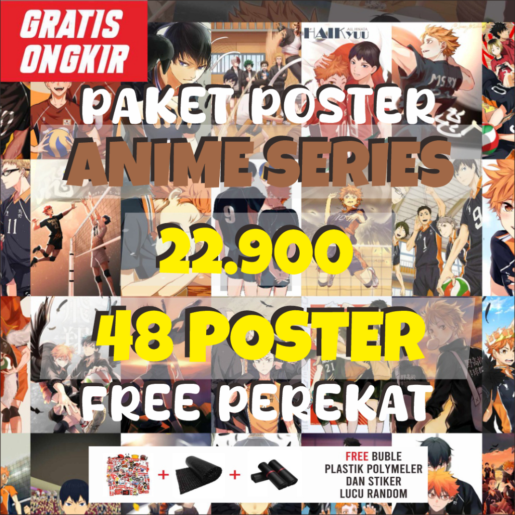 Anime POSTERS CONTENTS 48 POSTERS Anime Posters kimetsu Man AOT Boruto ...