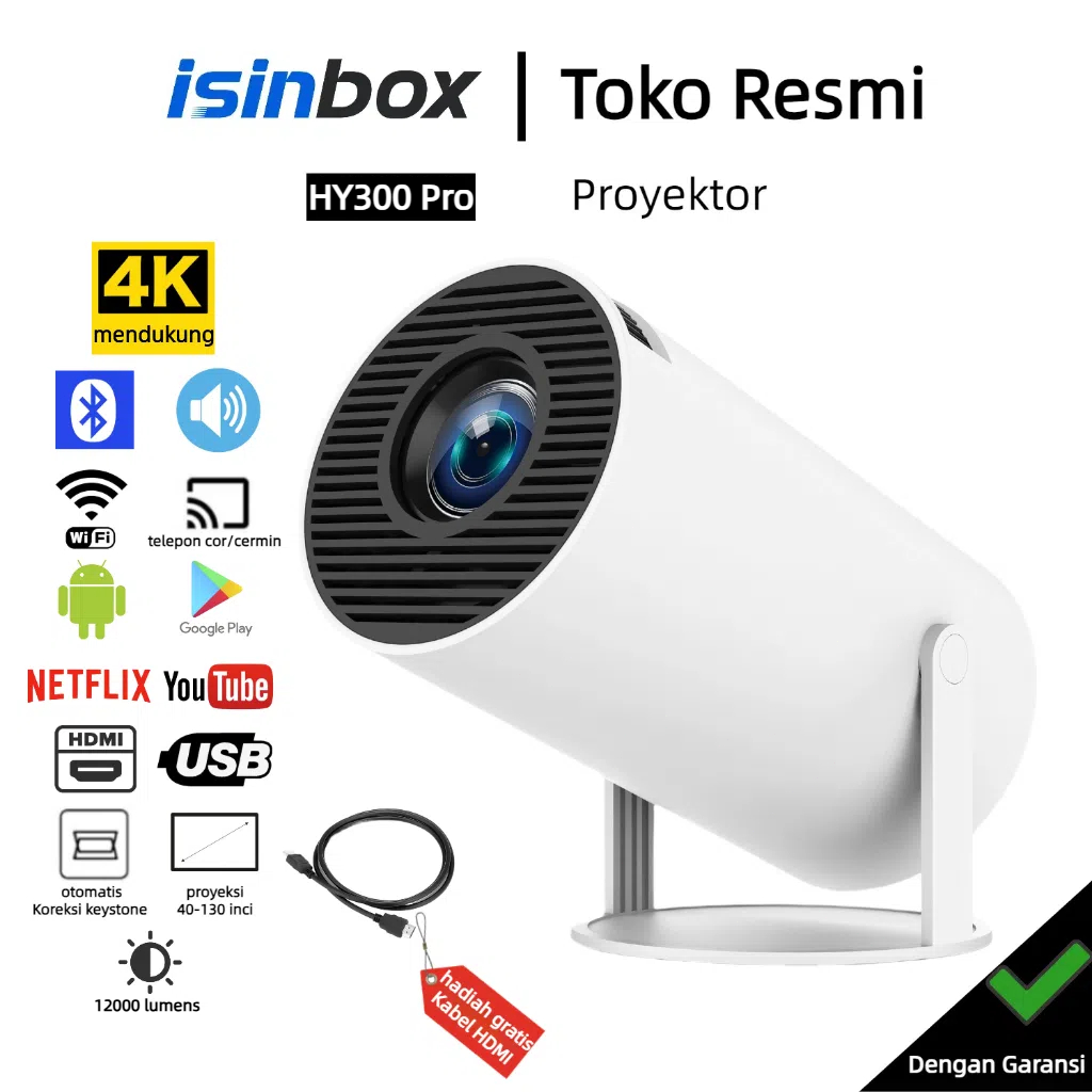 Isinbox HY300 Pro Projector Smart Projector/LCD TV 12000 Lumens Wifi ...