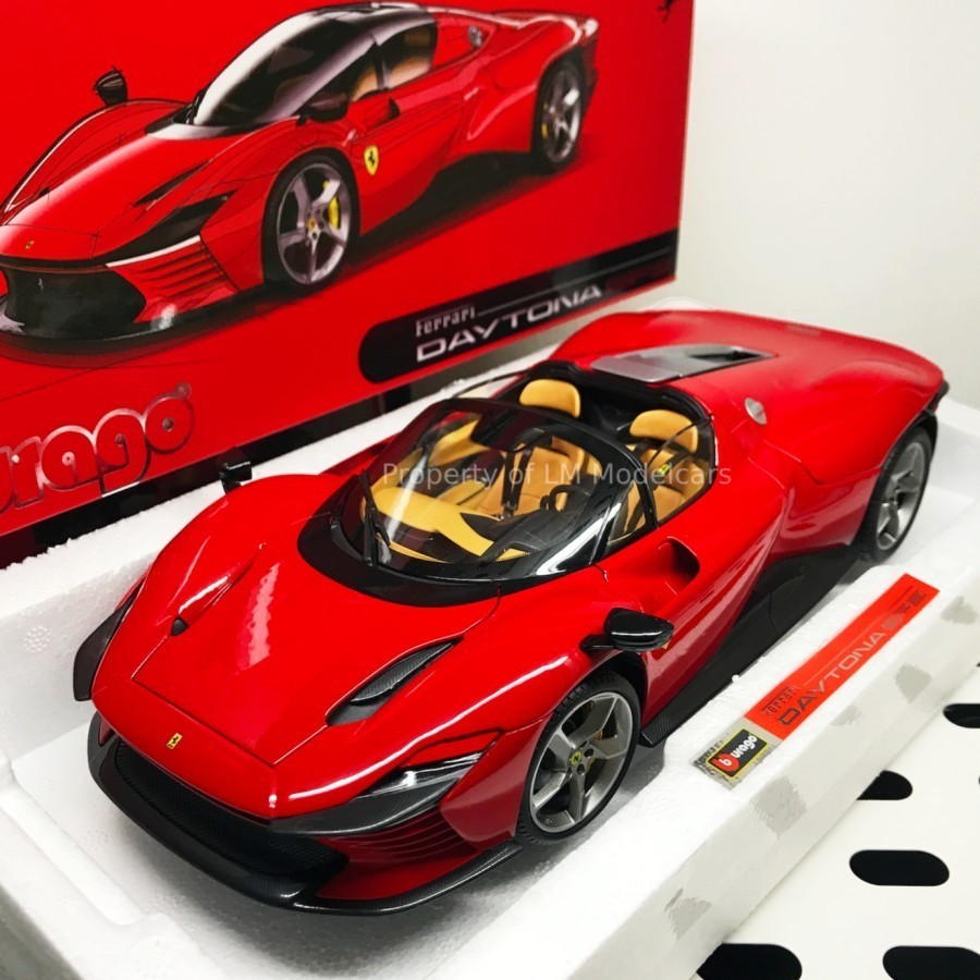 Diecast 1/18 Bburago Signature Ferrari Daytona SP3 (Red w/ Tan) | Shopee Philippines