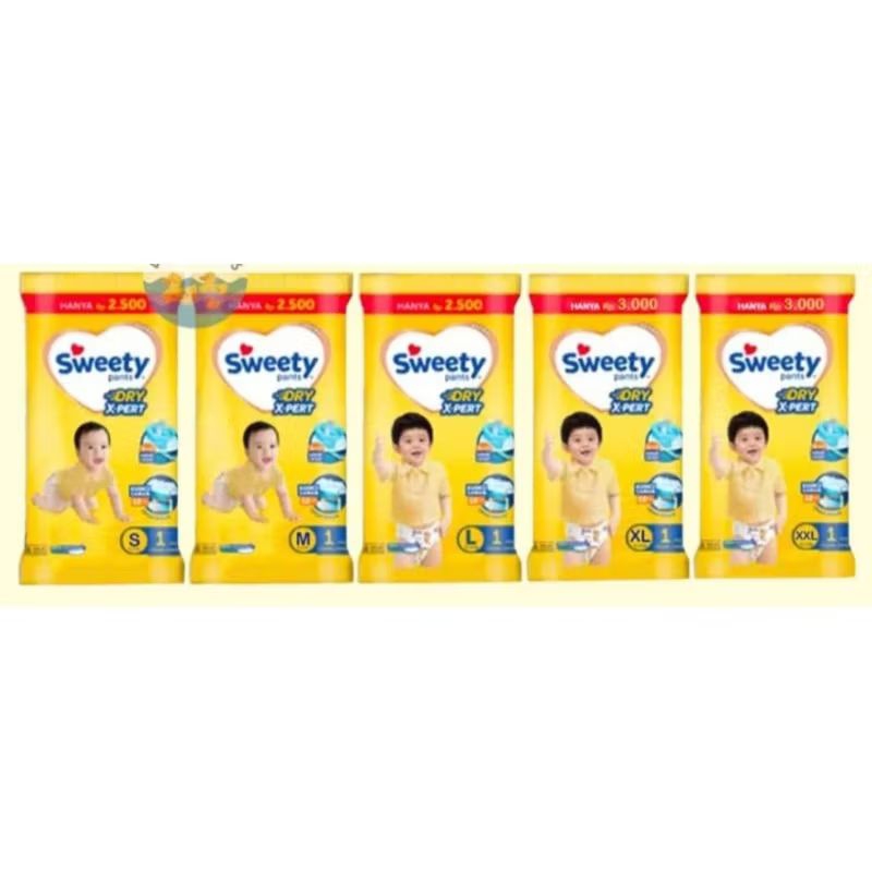 Sweety Dry X-Pert 1 Pcs Baby Diapers Type Pants Unit S M L XL XXL ...