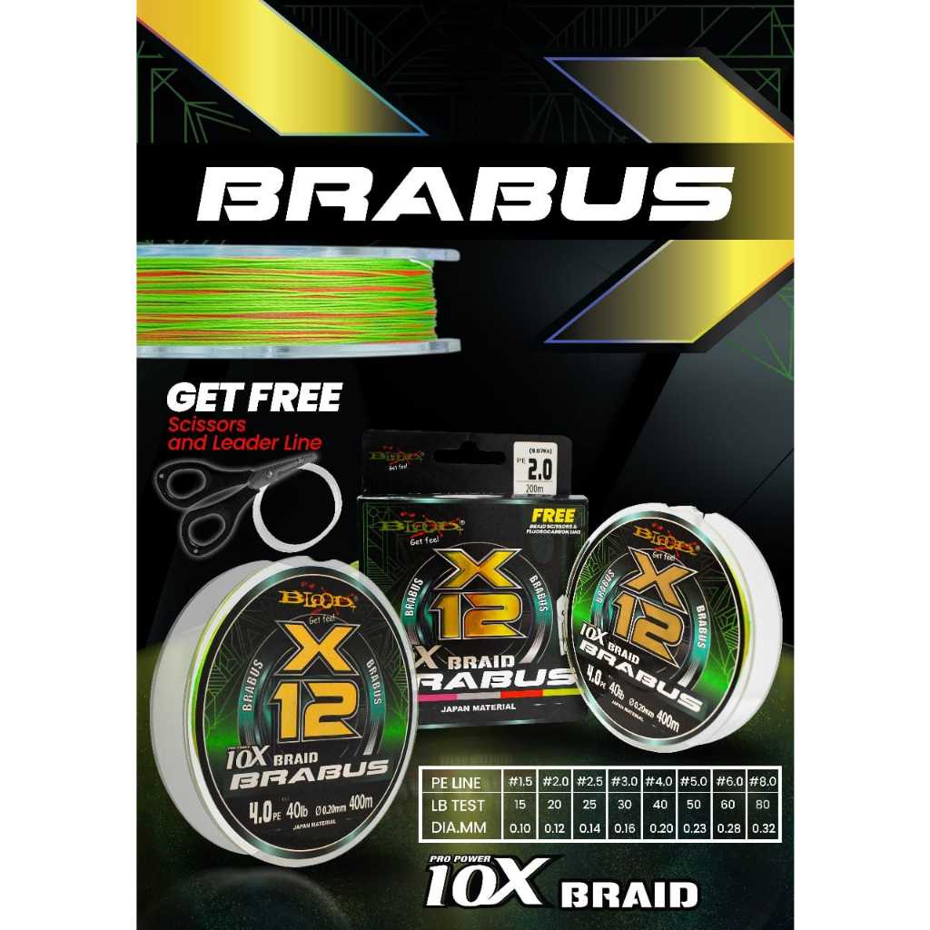 Pe. Blood 10X BRAID BRABUS X12 (Color MULTICOLOR) | Shopee Philippines