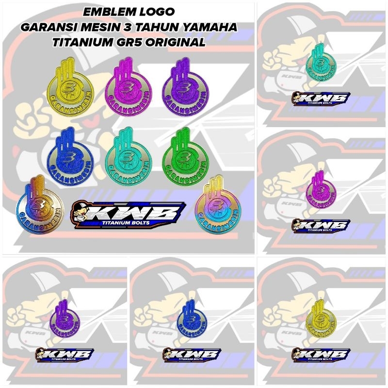 Original yamaha titanium gr5 3 year guarantee logo Emblem | Shopee ...