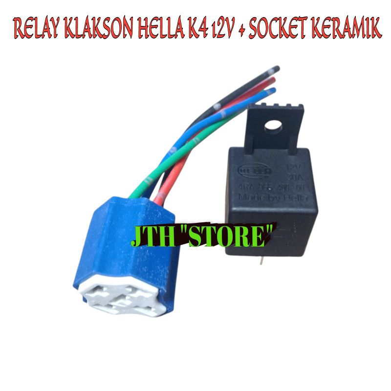 HELLA K4 12V/30A HORN RELAY + SOCKET (HELLA 4RA 965 400-00) | Shopee ...