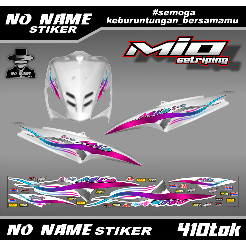 Mio 110 Sporty Striping Sticker (410tok) 2008 2009 2010 2012 2013 mio ...