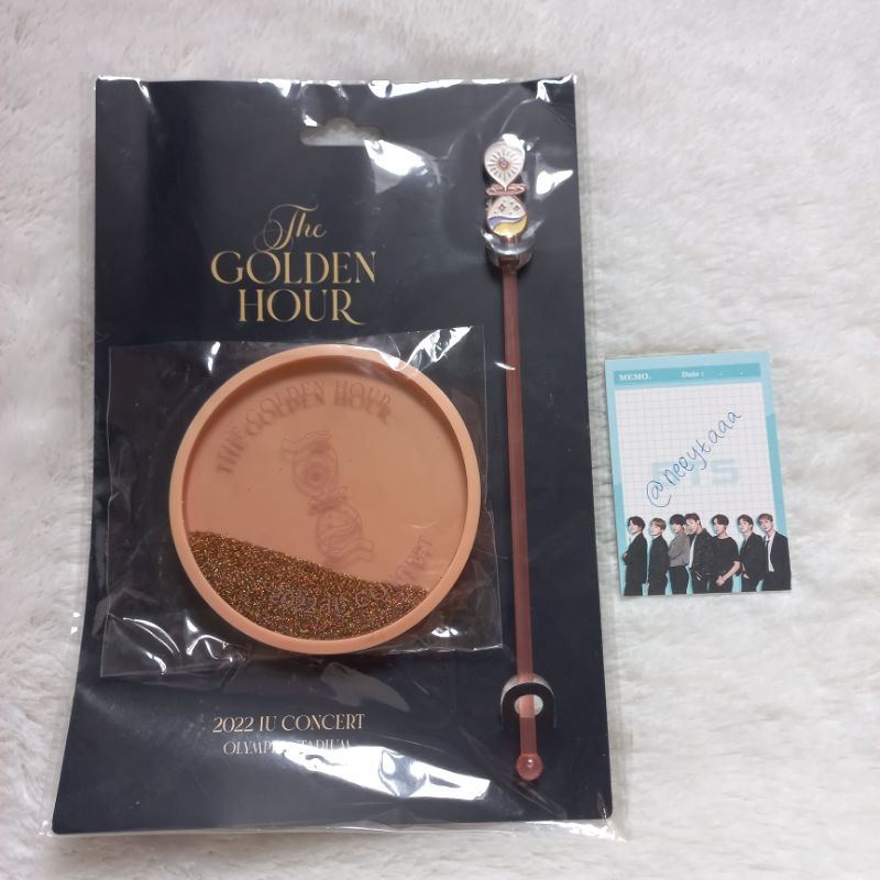 Iu glitter coaster and muddler set official merch 2022 iu the golden ...