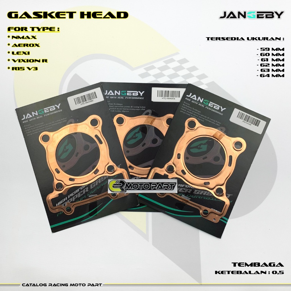 JANGEBY Gasket Copper Head Gasket WR 155 Nmax Aerox Lexi R15 V3 Vixion ...