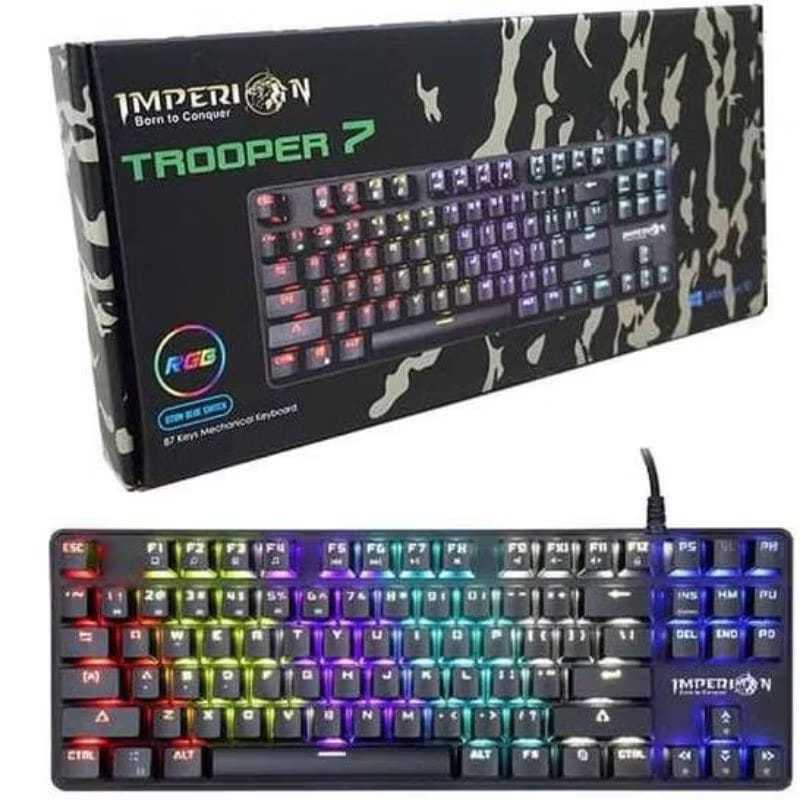 Imperion Trooper 7 Mechanical Gaming Keyboard TKL RGB Blue Switch KG ...