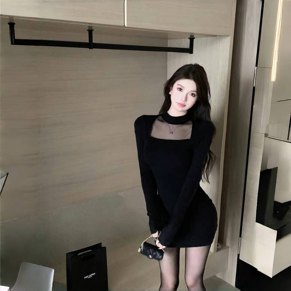 HITAM Mini dress Partty Night Korean Simple Elegant - Cottagecore dress ...