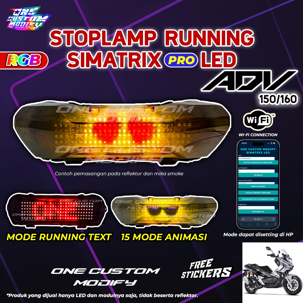 Stoplamp Running Text Animation ADV Simatrix Pro RGB LED Brake Light ...