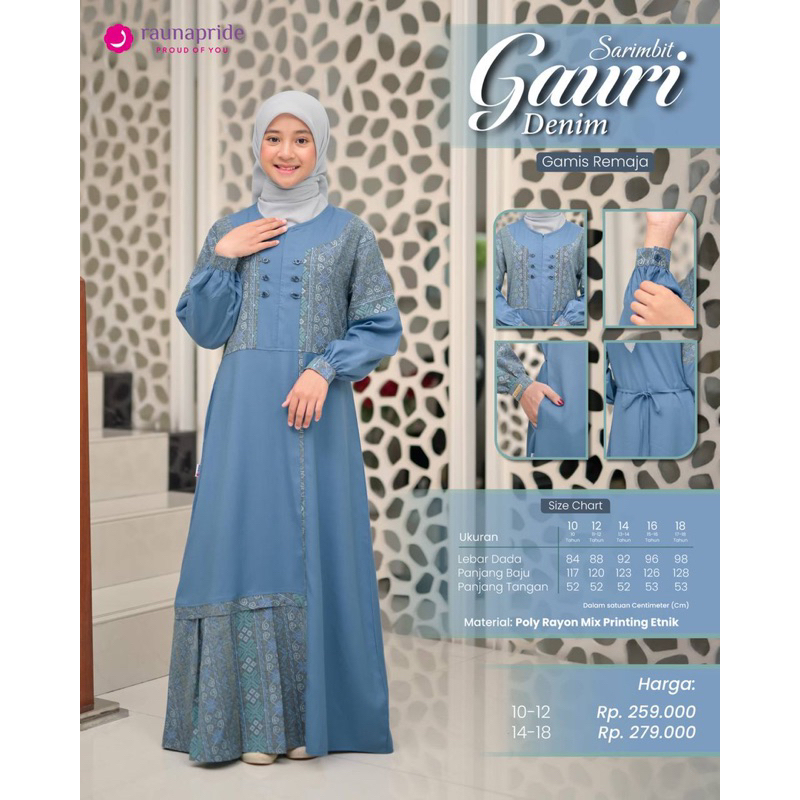 RRF GAURI GAMIS FOR TEENAGE CHILDREN, RAUNA COUPLE BRAND | Shopee ...