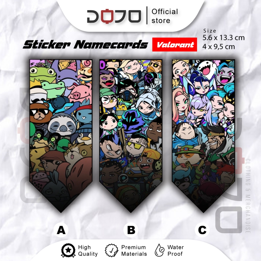 Sticker VINYL Matte RIOT Vallorant Namecards motorbike car notebook ...