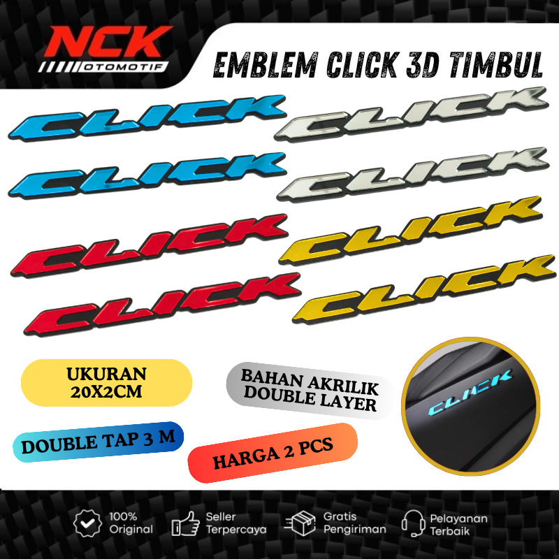 Vario CLICK EMBLEM PAIR OF 2PCS 3D embossed LETTERS CLICK STICKER ...