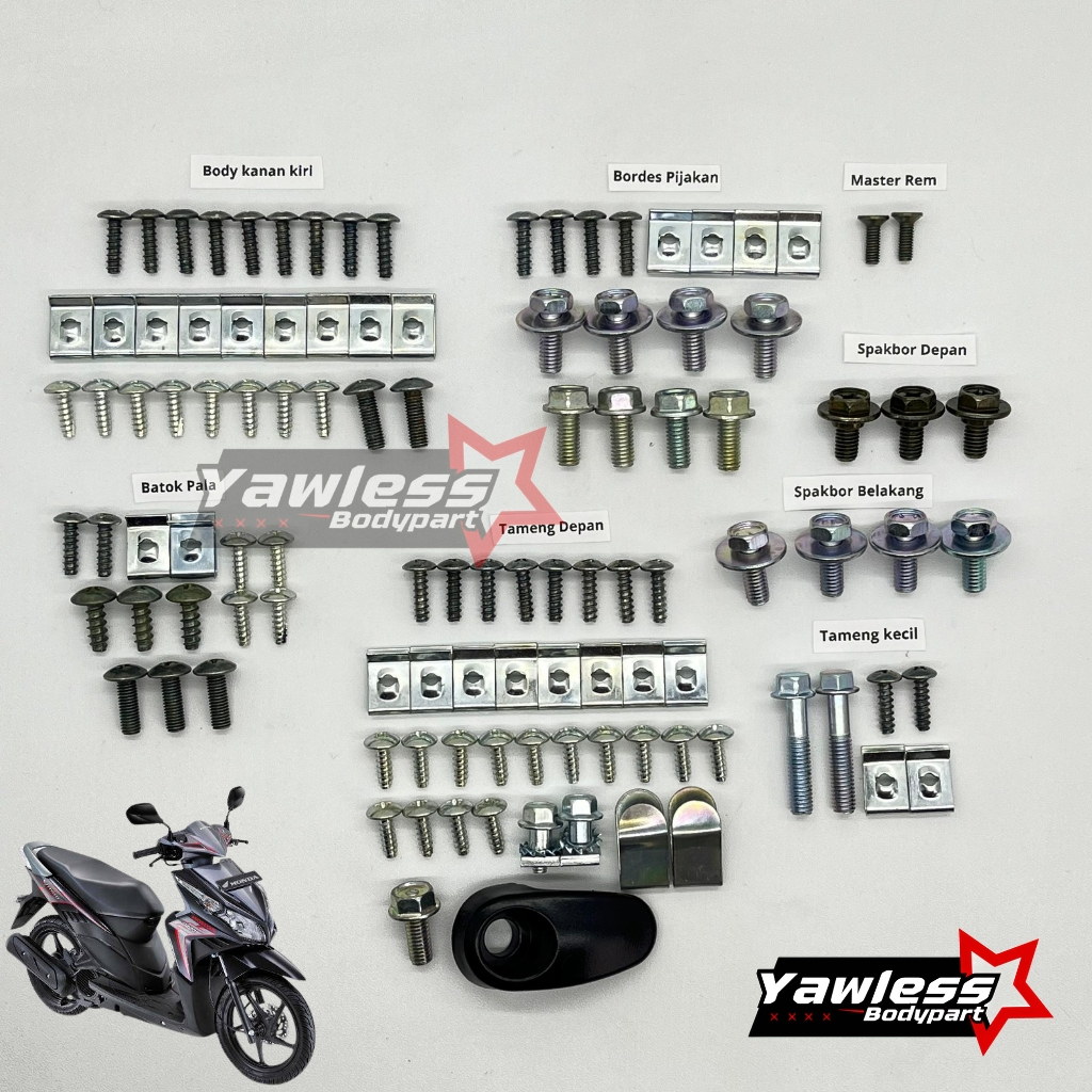 Vario Techno 110 bolts Full set / Vario 110 Techno Body Bolts | Shopee ...
