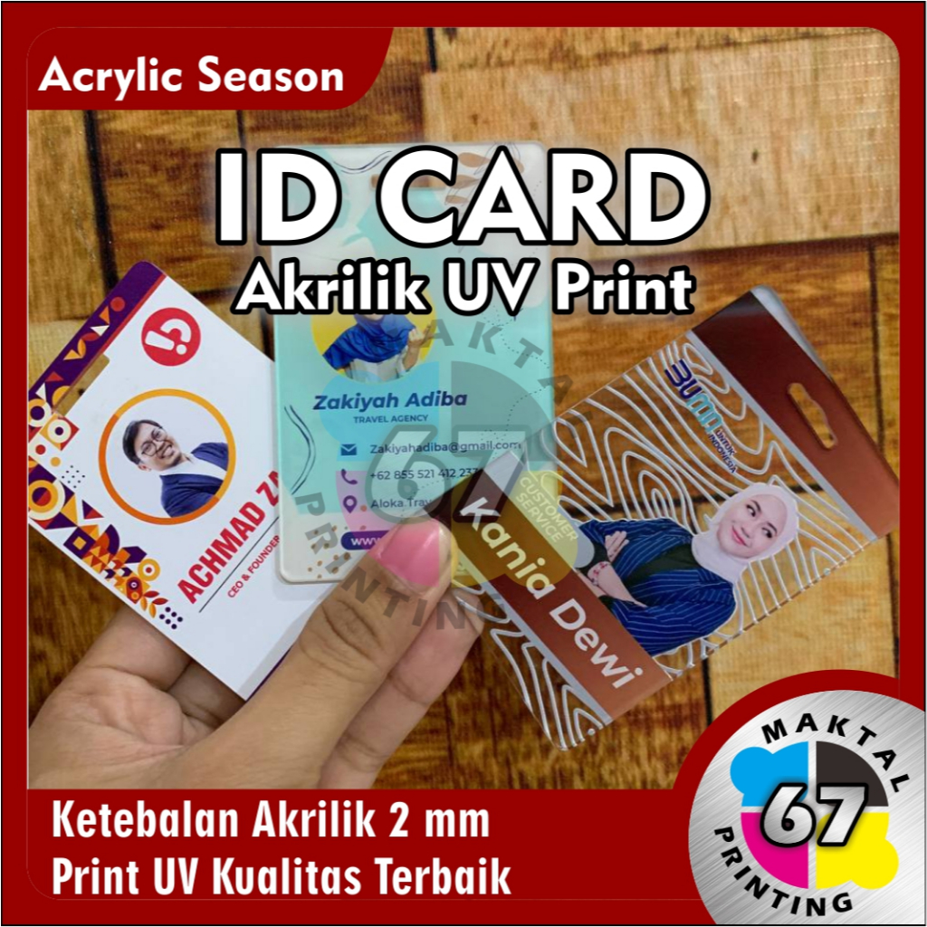 Custom UV Acrylic ID Card | Sturdy Company ID Card | Employee ID Card ...