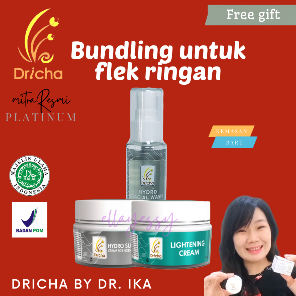 Dricha bundling fw hydro+sunscreen hydro+lightning cream (package for ...