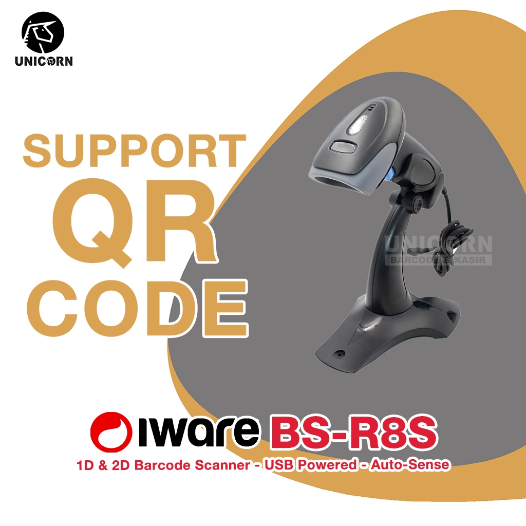 Barcode Scanner 2D QR CODE Imager USB - Iware BS-R8S / BSR8S | Shopee ...