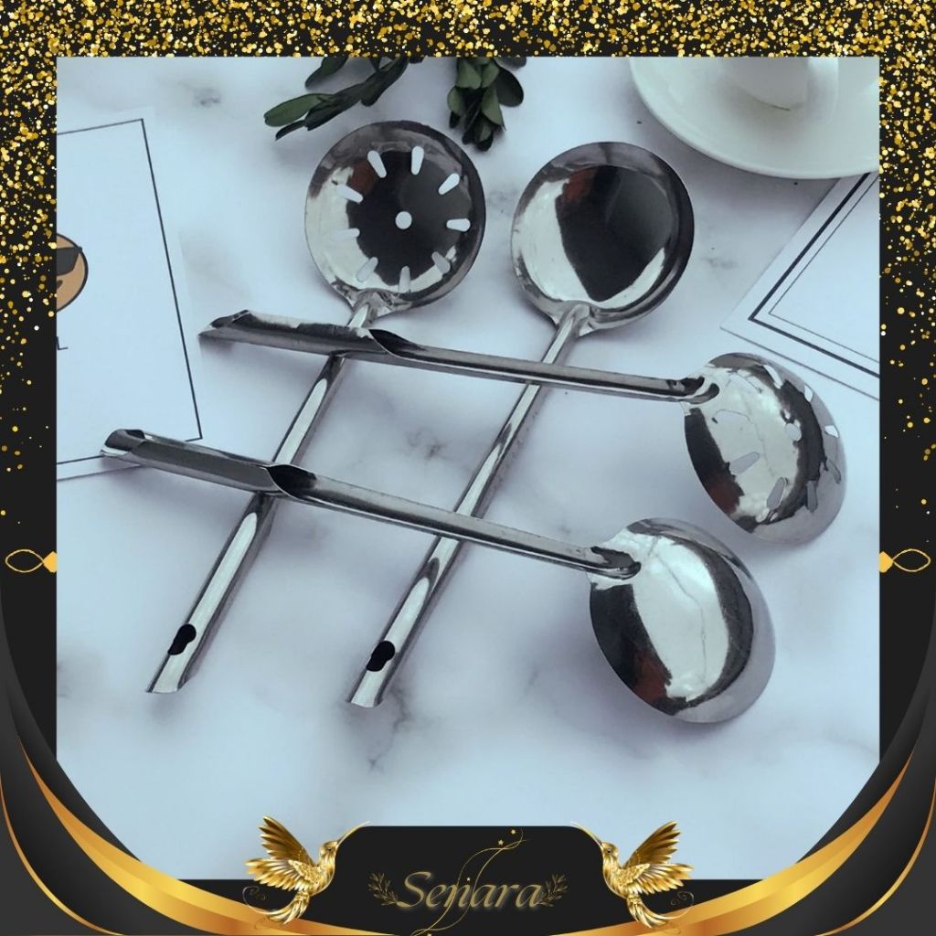 SENARA Ladle, Strainer and Soup Spoon, Shabu-Shabu Spoon / Plain Strong ...